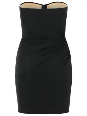 Blumarine Stretch Nylon Dress With Ruching And Draping - Black
