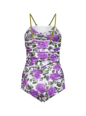Chloé Rose Print Gathered Bodysuit - Multicolor