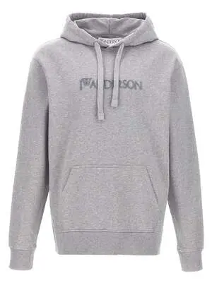 JW Anderson Embroidered Logo Hoodie - Gray