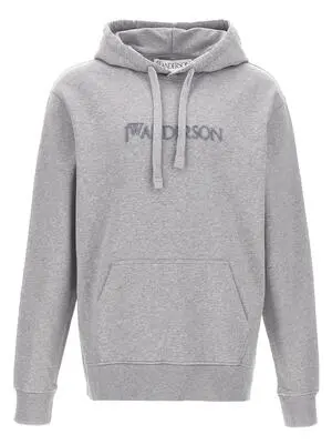 JW Anderson Embroidered Logo Hoodie - Gray