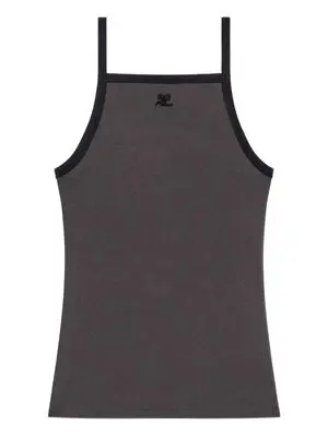 COURREGES Contrast Trim Tank Top - Gray
