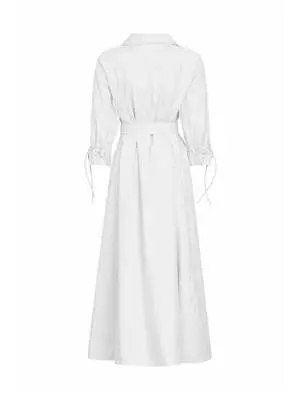 Max Mara White Cotton Poplin Dress