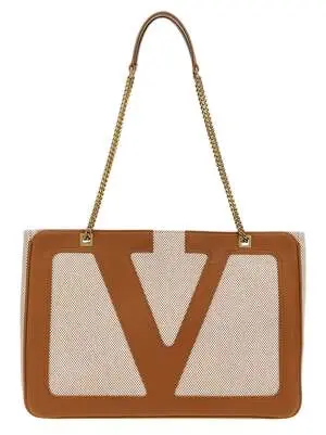 Valentino Garavani VALENTINO GARAVANI Viva Superstar Midi Shopping Bag Cream