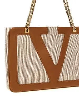 Valentino Garavani Viva Superstar Midi Shopping Bag - Cream