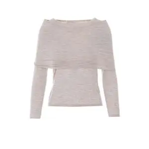 Max Mara Long Sleeve Boatneck Top - Cream