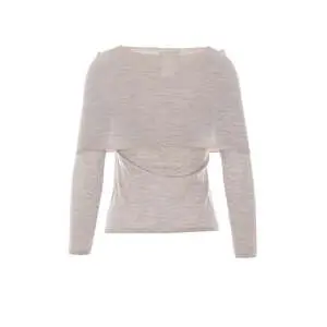 Max Mara Long Sleeve Boatneck Top - Cream