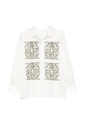 Max Mara Printed Collar Cotton Shirt - Multicolor