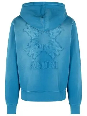 Amiri Dark Indigo Cotton Hoodie With Logo Detail