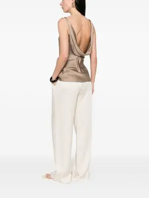 Brunello Cucinelli Silk V-neck Sleeveless Top - Multicolor