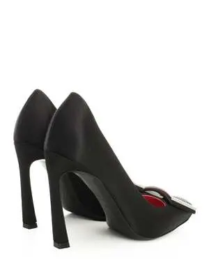 ROGER VIVIER Trompette Crystal Buckle Silk-blend Satin Pumps