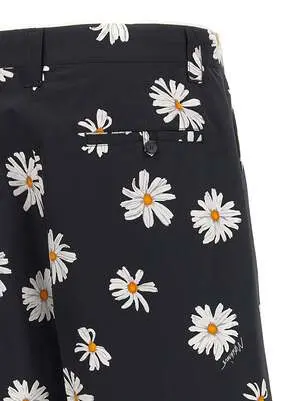 Moschino Margherite" Print Cotton Satin Bermuda Shorts