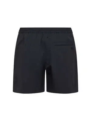 Burberry Black Nylon Swim Shorts With Check Trim - Multicolor
