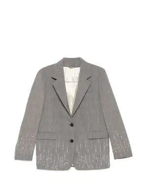 GOLDEN GOOSE Single-breasted Embellished Check Jacket - Multicolor