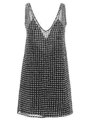Max Mara Rita Sleeveless Embroidered Organza Minidress