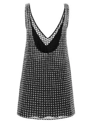 Max Mara Rita Sleeveless Embroidered Organza Minidress