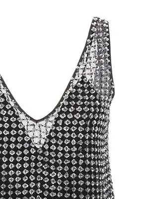 Max Mara Rita Sleeveless Embroidered Organza Minidress