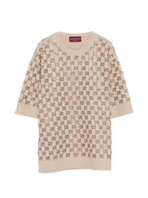 Gucci Gg All-over Sequined Crew Neck Knit Top - Multicolor