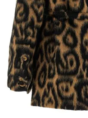 Fendi Animal Print Wool Jacket - Cream