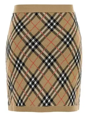 Burberry Check Knit Mini Skirt - Multicolor