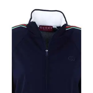Gucci Technical Jersey Jacket With Zipper And Web Detail