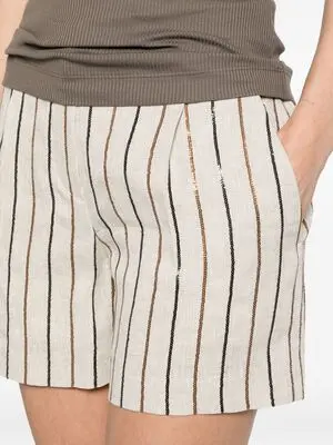 Brunello Cucinelli Striped Linen Shorts - Multicolor