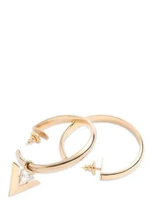 Valentino Garavani Open Hoop Earrings With Crystal Pendant