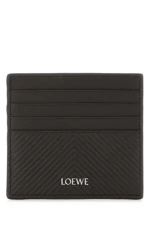 Loewe Graphite Leather Card Holder - Gray