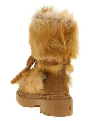 Fendi Apres Chic Sheepskin And Fur Boots