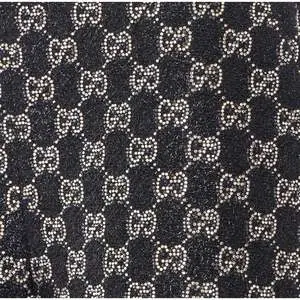 Gucci Embroidered Wool Tweed Lame Glittered Logo Hot Pants - Black