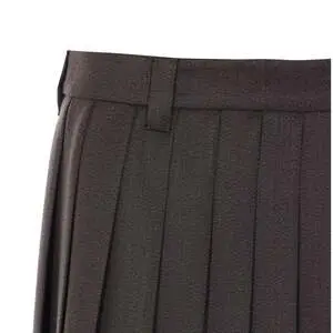 Miu Miu Pleated A-line Skirt With Side Logo - Brown