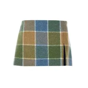 Miu Miu Check Print A-line Mini Skirt
