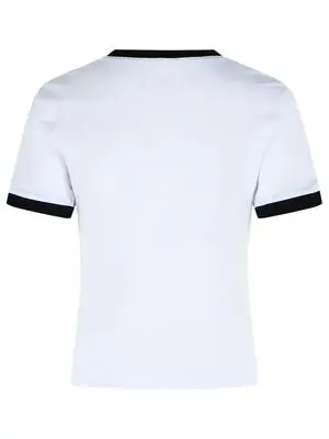 Versace Viscose T-shirt With Contrast Logo - White