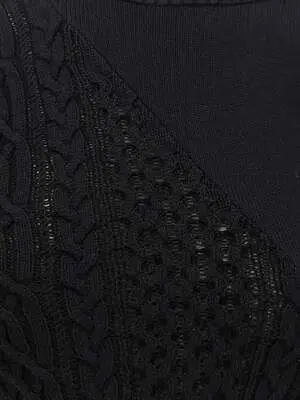Sacai Cotton Blend Asymmetrical Sweater - Black