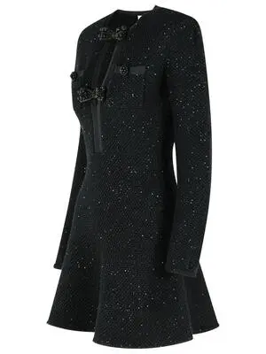 SELF-PORTRAIT Sequin Embellished Cotton Blend Dress