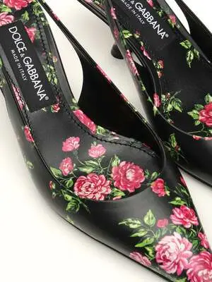 Dolce & Gabbana Lollo Slingback In Printed Leather - Multicolor