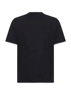Brunello Cucinelli Black Cotton Faux Layering T-shirt