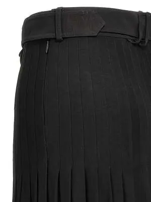 Burberry Pleated Semi-transparent Viscose Skirt