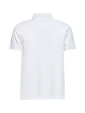 Burberry White Cotton Pique Polo Shirt With Ekd Embroidery - Multicolor