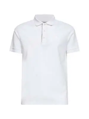 Burberry Burberry Men White Cotton Pique Polo Shirt With Ekd Embroidery Multicolor
