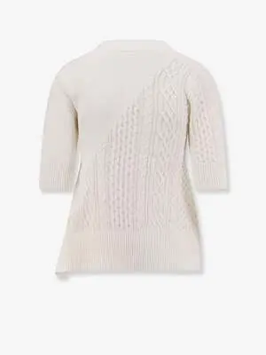 Sacai Asymmetrical Cable Knit Sweater - Multicolor