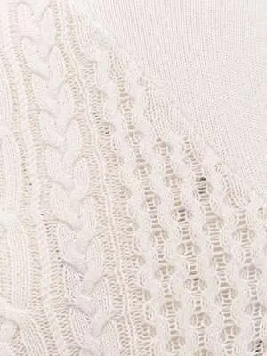 Sacai Asymmetrical Cable Knit Sweater - Multicolor