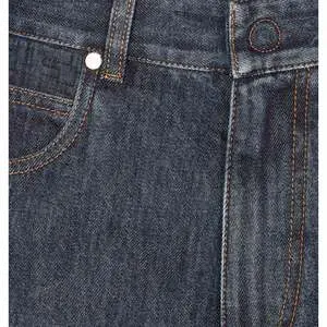 Fendi Embroidered Logo High-waist Denim Shorts - Blue