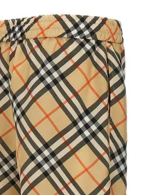 Burberry Silk Check Print Bermuda Shorts - Cream