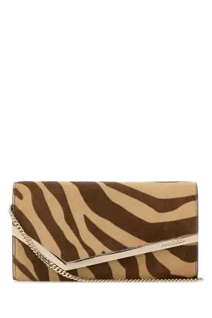 JIMMY CHOO Printed Calf Hair Emmie Clutch - Multicolor