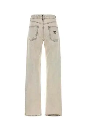 Miu Miu Ivory Denim Jeans - White