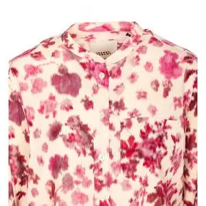 Isabel Marant Étoile Floral Print Silk Blend Long Sleeve Shirt - Pink