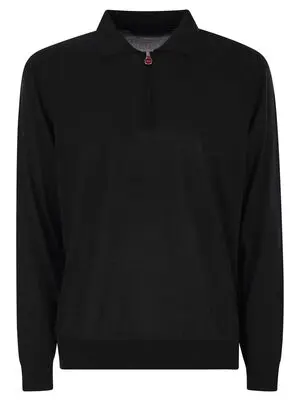Kiton Wool Polo Shirt - Black