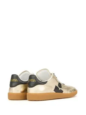 Isabel Marant Étoile Metallic Leather Sneakers - Silver