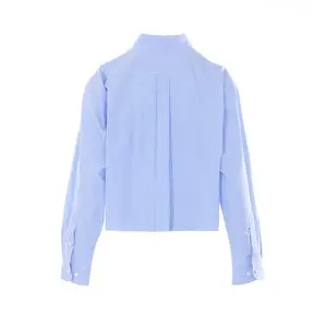Miu Miu Striped Embroidered Logo Shirt - Blue