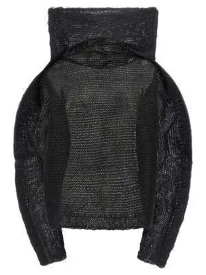 Issey Miyake Panini Wool And Alpaca Blend Top With Exaggerated Collar